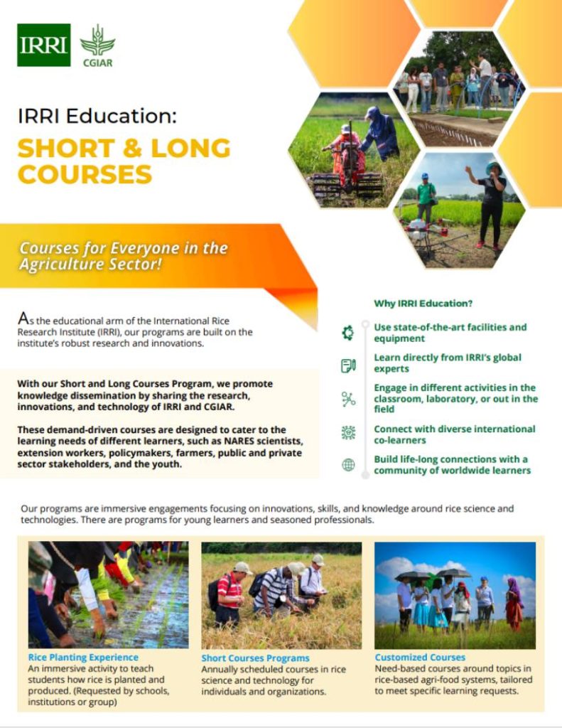 IRRI Education – Courses for everyone in the agricultural sector.